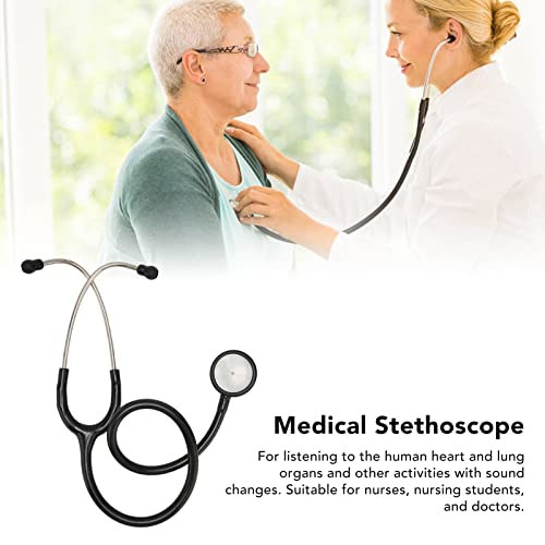 Stethoscope, Professional Clear Transmission Soft Ear Plugs Fetal Heart Stethoscope Dual Head Stainless Steel for Nurses for Clinic