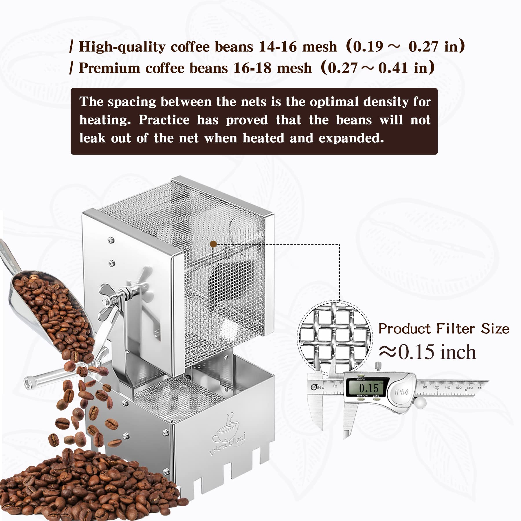 icoloursky Coffee Roaster for Home Use, Coffee Bean Roaster Manual Machine for Camping, Coffee Maker