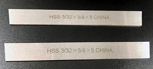 Set of 2 HSS Blades 3/32" x 5/8" x 5" for Lathe Parting Cut off Blade