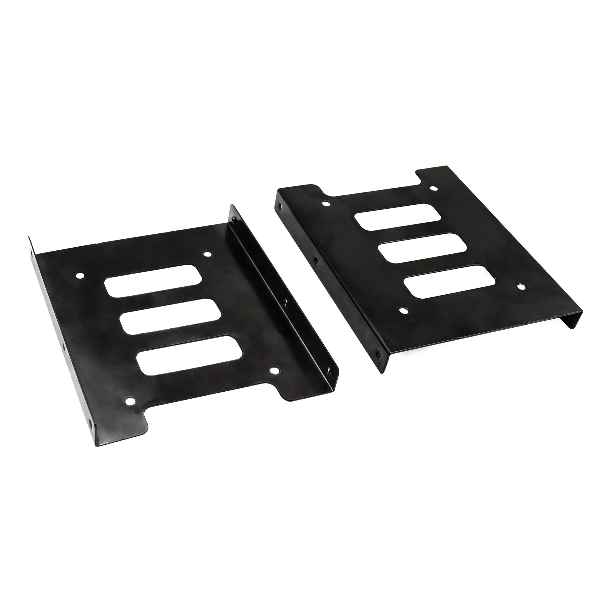 RIIEYOCA 2.5" to 3.5" SSD HDD Hard Drive Adapter Bay,2 Pack Steel Hard Disk Drive Mounting Holder,for PC Computer Host Solid State Disk Mounting (Black)