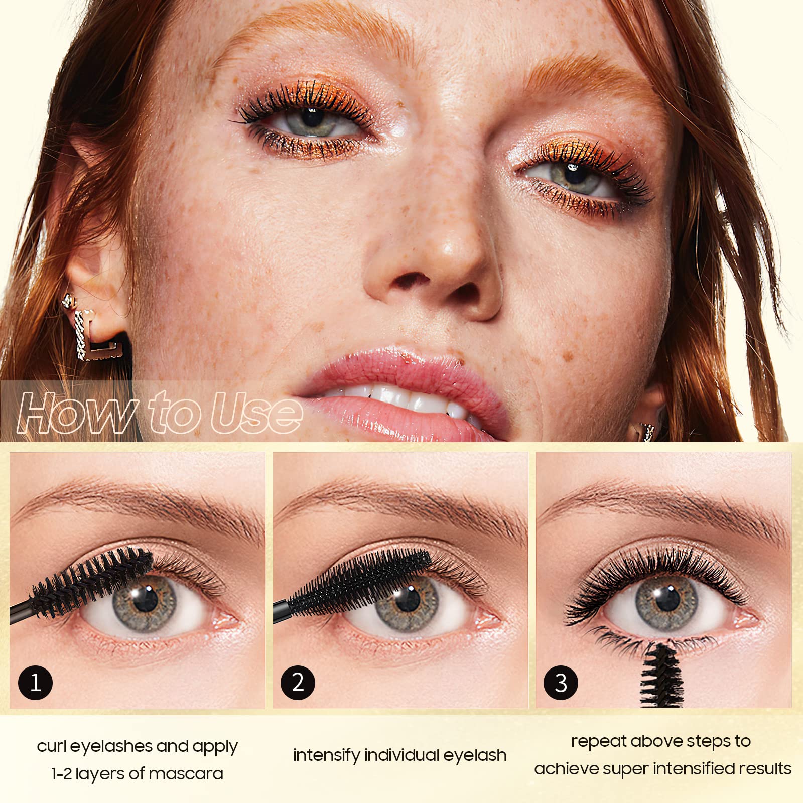 Mascara Black Volumizing and Lengthening - Long-Lasting, Fast Dry, Waterproof and Smudge-Proof, Tubing Mascara, Curling Eyelashes, Cruelty Free, Eye Makeup, Black, 1 Count