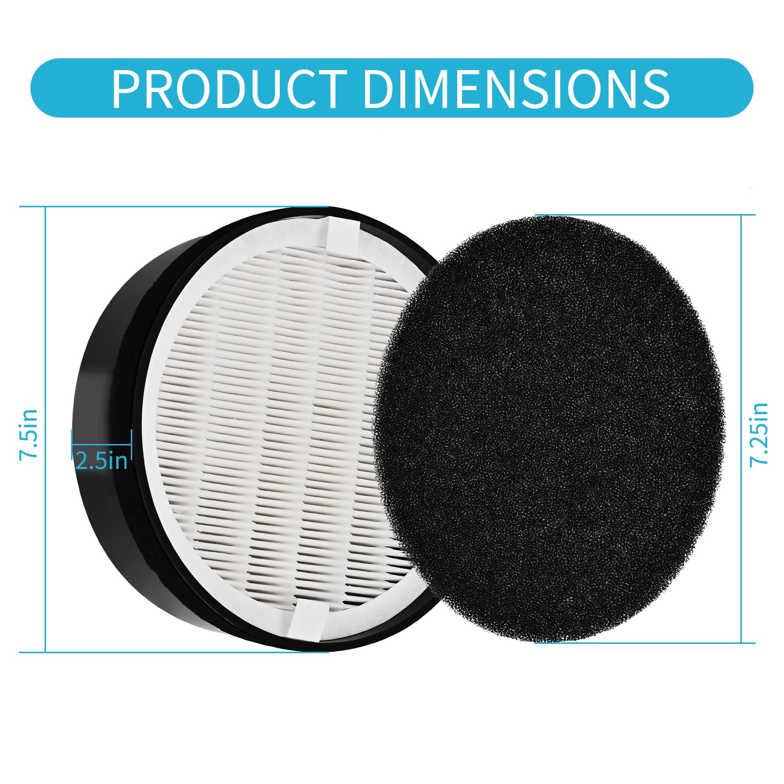 Pmosata 4 Pack LV-H132 Replacement Filter Compatible with LEVOIT LV-H132 Air Puri-fier,3-in-1 H13 True HEPA Filter Replacement, Activated Carbon Filter, Part # LV-H132-RF