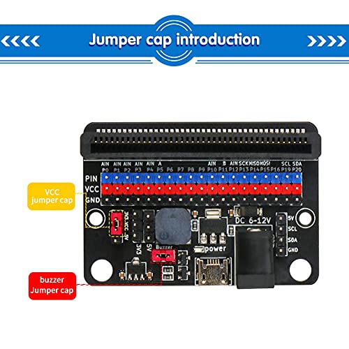 Shevan Expansion Board for GPIO Expansion Python IO:Bit 5V with on Board Passive Buzzer