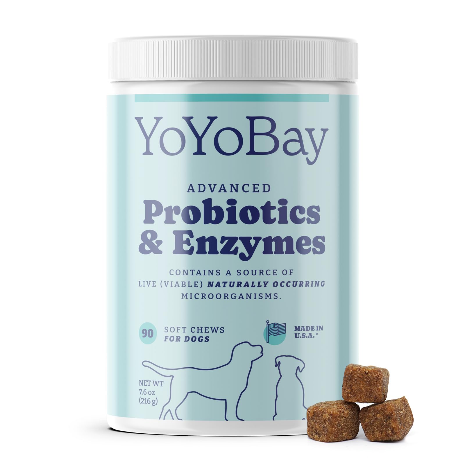 Probiotics for Dogs, Dog Probiotics and Digestive Enzymes, Pre & Probiotics Over 1 Billion CFUs, for Gut Health and Digestive Health, Yeast Balance, Itchy Skin Relief, Immune Support, 90 Soft Chews