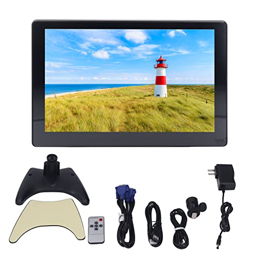 Rengu Touchscreen Monitor, HD Color Computer Monitor Dual 10.1-in. Wide Multiinterface Application for Games (US Plug)
