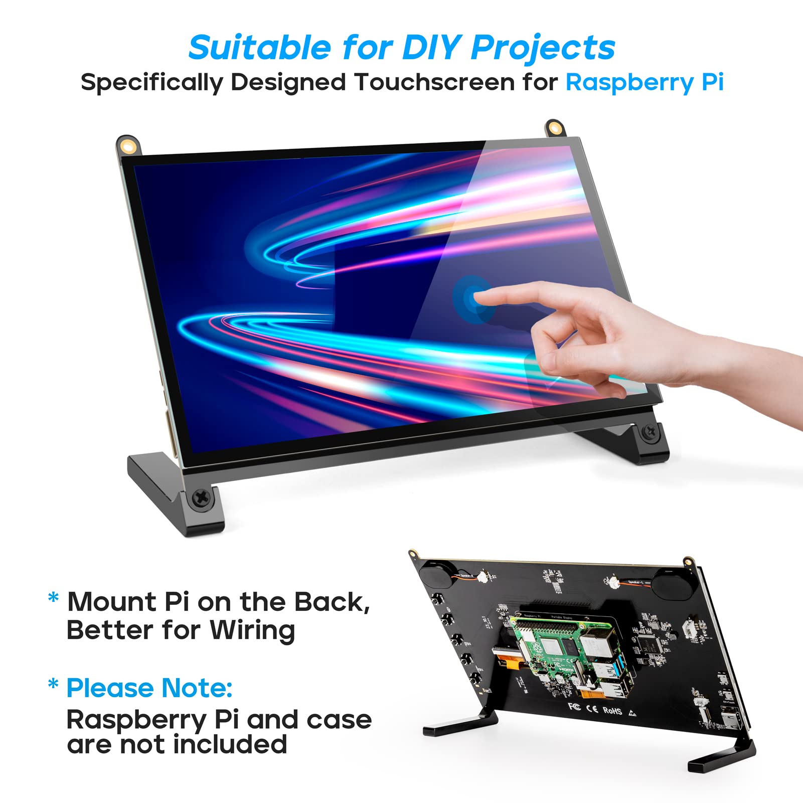 Raspberry Pi Screen,NORSMIC 10.1ββ Touchscreen Monitor,IPS FHD 1024Γ600, Responsive and Smooth Touch,Dual Built-in Speakers,HDMI Input,Compatible with Various Devices and OS,Easy Assembly,Driver Free