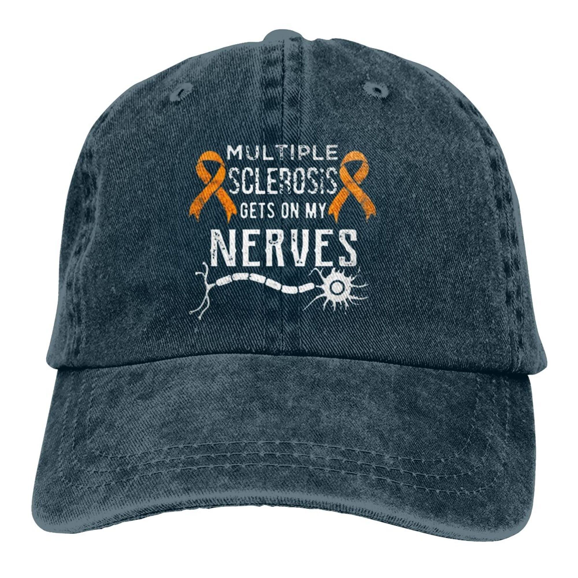 medini Ms Multiple Sclerosis Awareness Cap Adjustable Funny Fashion Baseball Hat for Men Women Navy