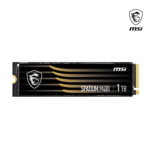 MSI SPATIUM M480 PCIe 4.0 NVMe M.2 1TB Internal SSD PCIe Gen4 NVMe 1.4 3D NAND 1400 TBW (SPATIUM M480 PCIe 4.0 NVMe M.2 1TB)