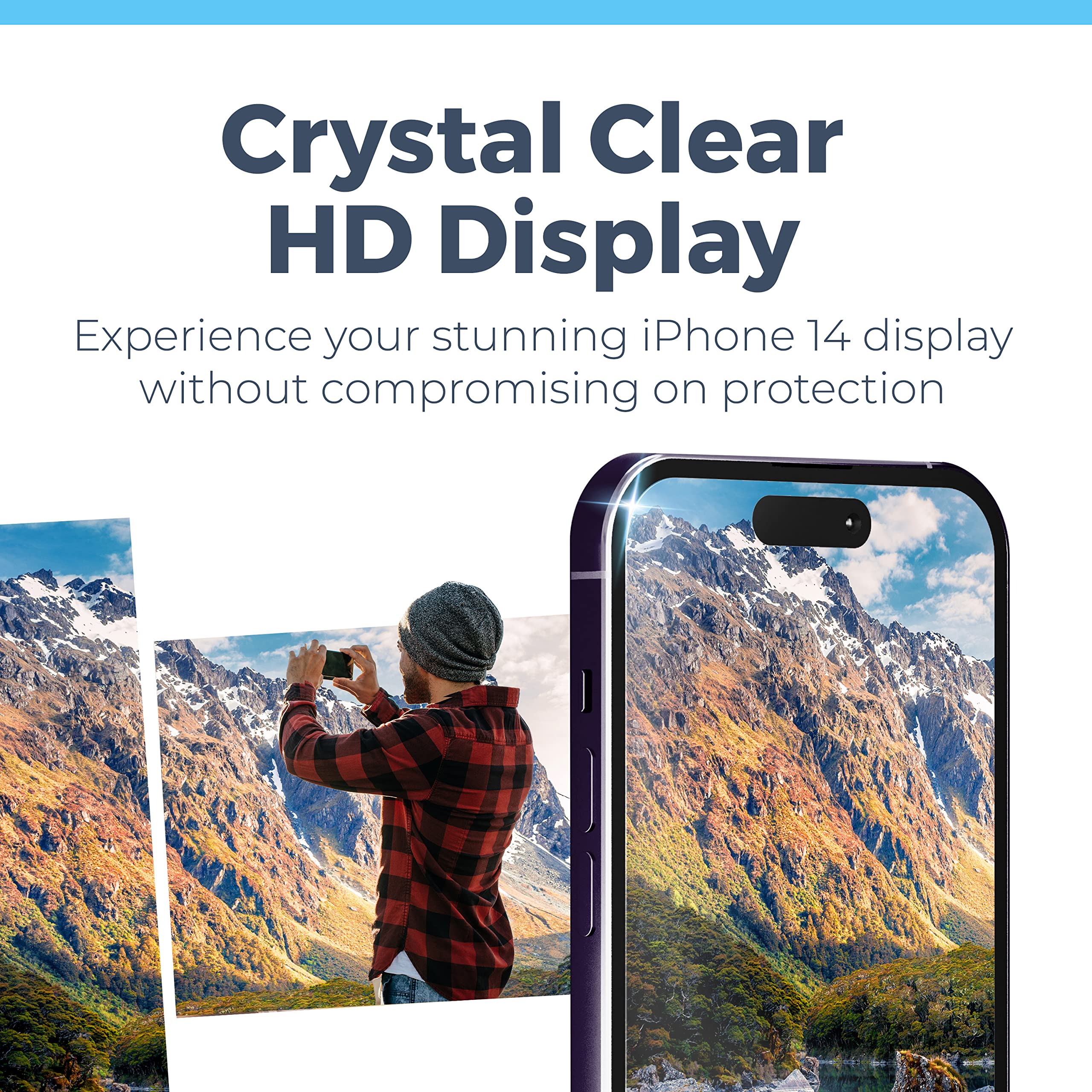 Power Theory [2 Pack Screen Protector for iPhone 14 Pro Premium Shatterproof Temptered Glass [9H Hardness], Easy Install Frame, 99.99% HD Clear, Bubble Free, Case Friendly, Anti-Scratch, Anti-Smudge