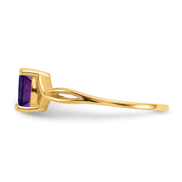 IceCarats 10K Yellow Gold Purple Amethyst Ring Gemstone Band February Birthstone Jewelry Size 7.00