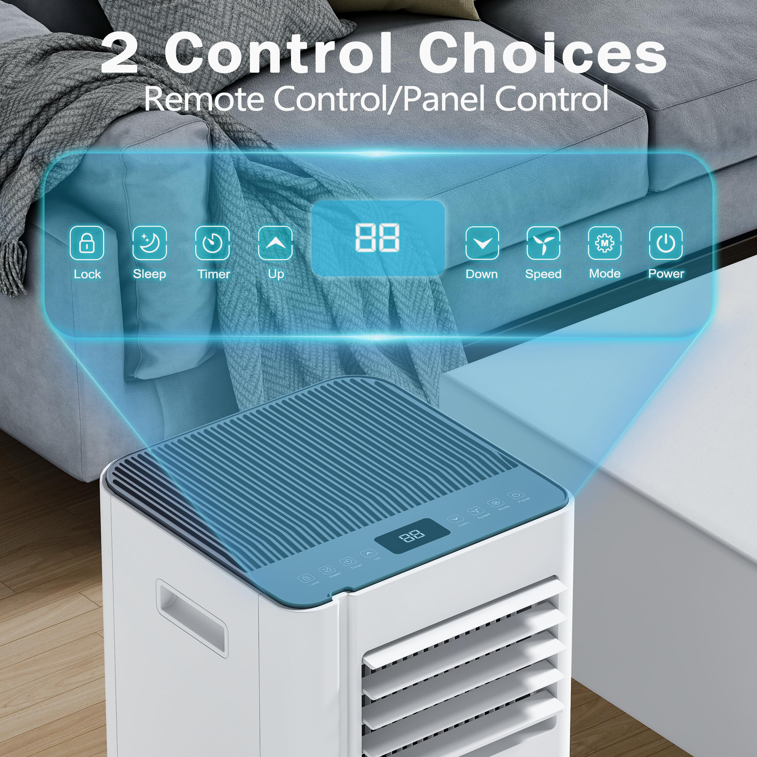 Portable Air Conditioners, 10000 BTU Portable AC Unit with Remote Control, Dehumidifier, Fan, Auto, Sleep Modes, Up to 450 Sq. Ft, 30DB Quiet Portable Air Conditioner with Installation Kits, 24H Timer