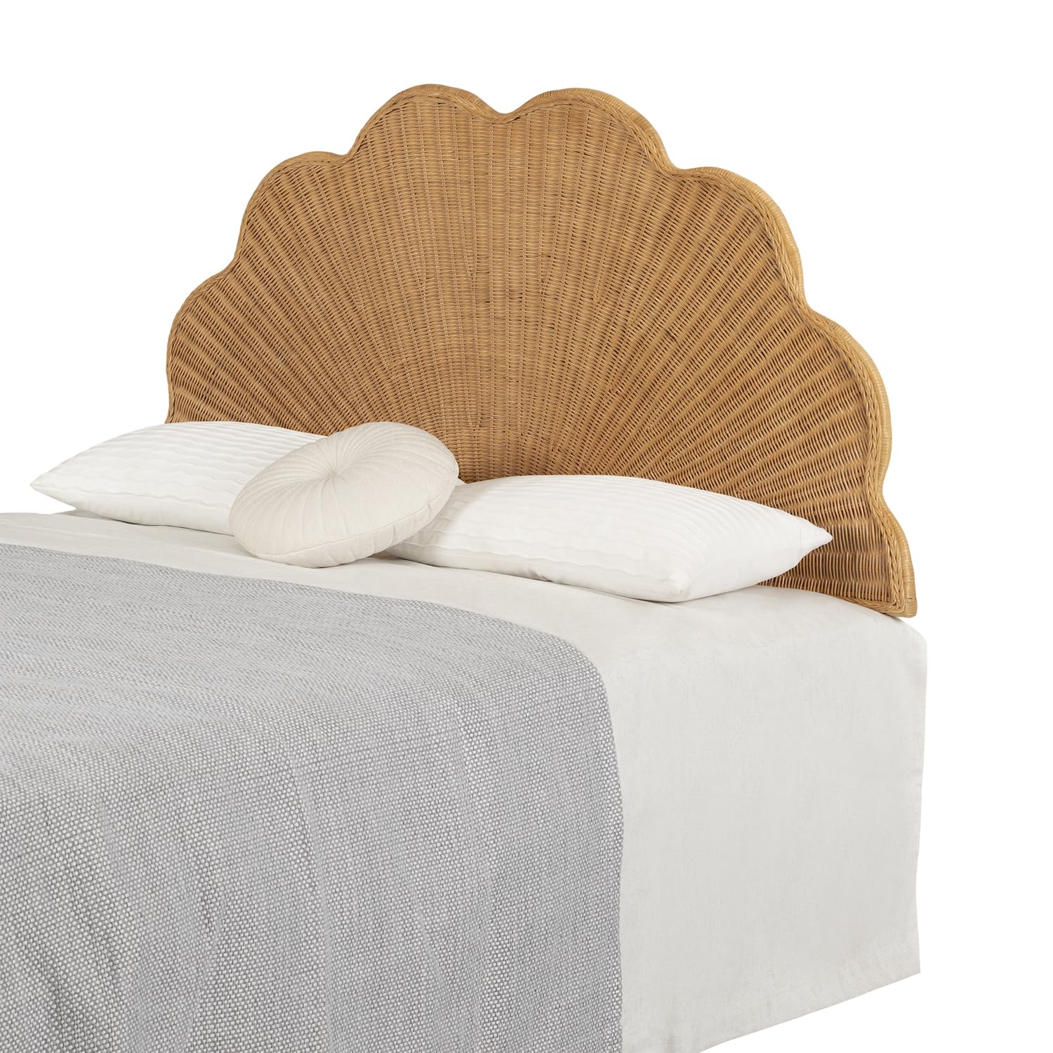 South Shore Hoya Rattan Wall-Mounted Headboard Shell, Queen, Natural
