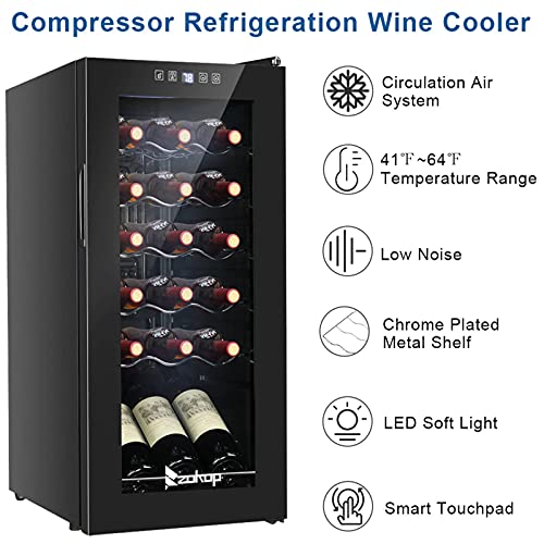NA American Standard JC-53 AC 115V /60Hz 18Bottle/1.8Cu.Ft/52L/ Compressor Wine Cabinet Black