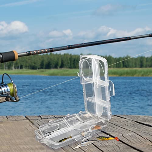 Lure Organizer Box, 12 Grids Transparent Bead Storage Organizer Case, Durable and Portable Storage Container for Beads Crafts Fishing Tackles Yuans