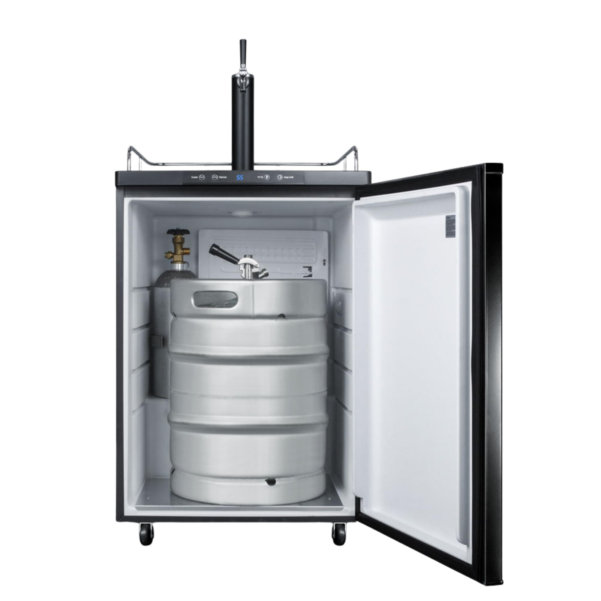 Summit 24 Inch Black Kegerator Full Sized Beer Dispenser Single Tap Included - SBC635MBK