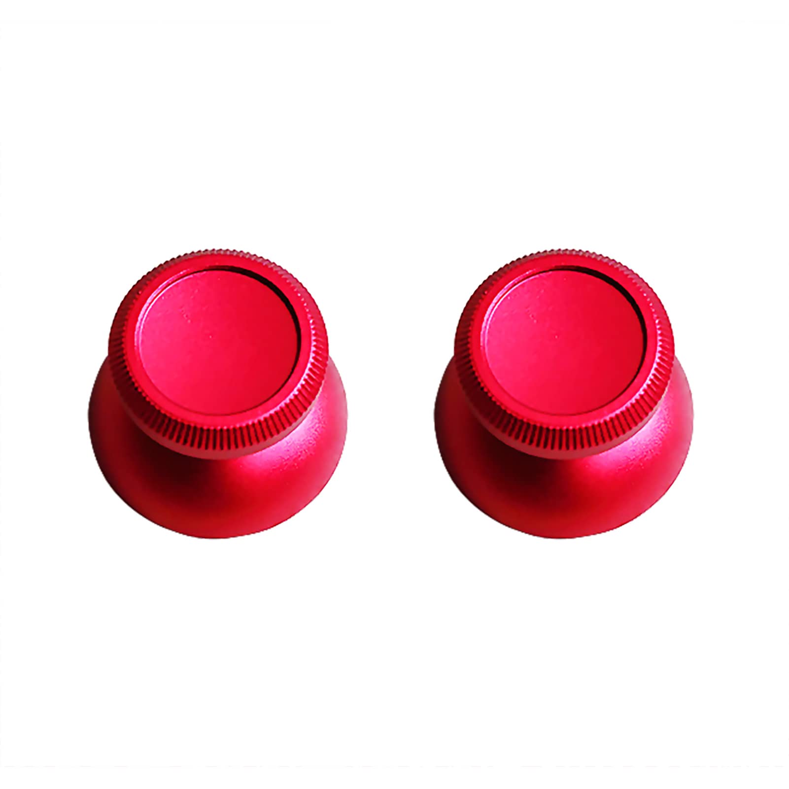 Personalized Metal Analog Thumbsticks Covers Red Pack 2 Replacement, Compatible with for Xbox One / S Slim Wireless Controllers, Al-Alloy Anti-Skid DIY Joystick Thumb Caps Toppers Fix Parts