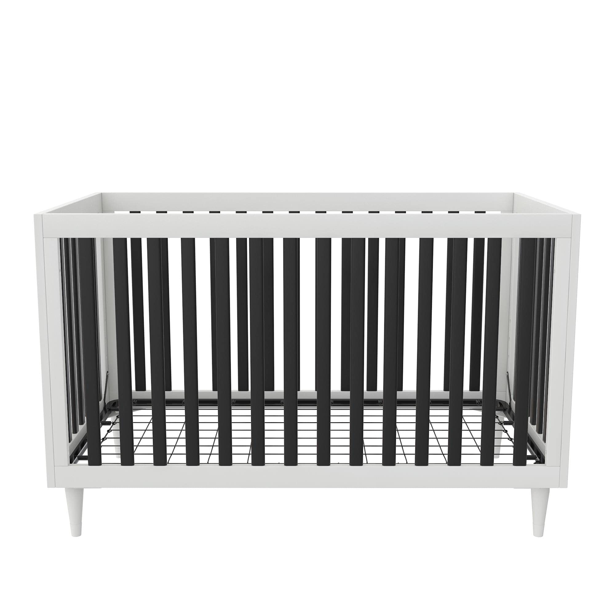 Little Seeds Rowan Valley Flint 3-in-1 Crib, White/Black with Wood Leg