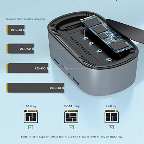 Splitter 13 in 1 Multi USB Docking Hub for Laptop USB C Hub Dock HDMI 4K 60Hz RJ45 1000Mbps SSD (Color : A, Size : 13in1)