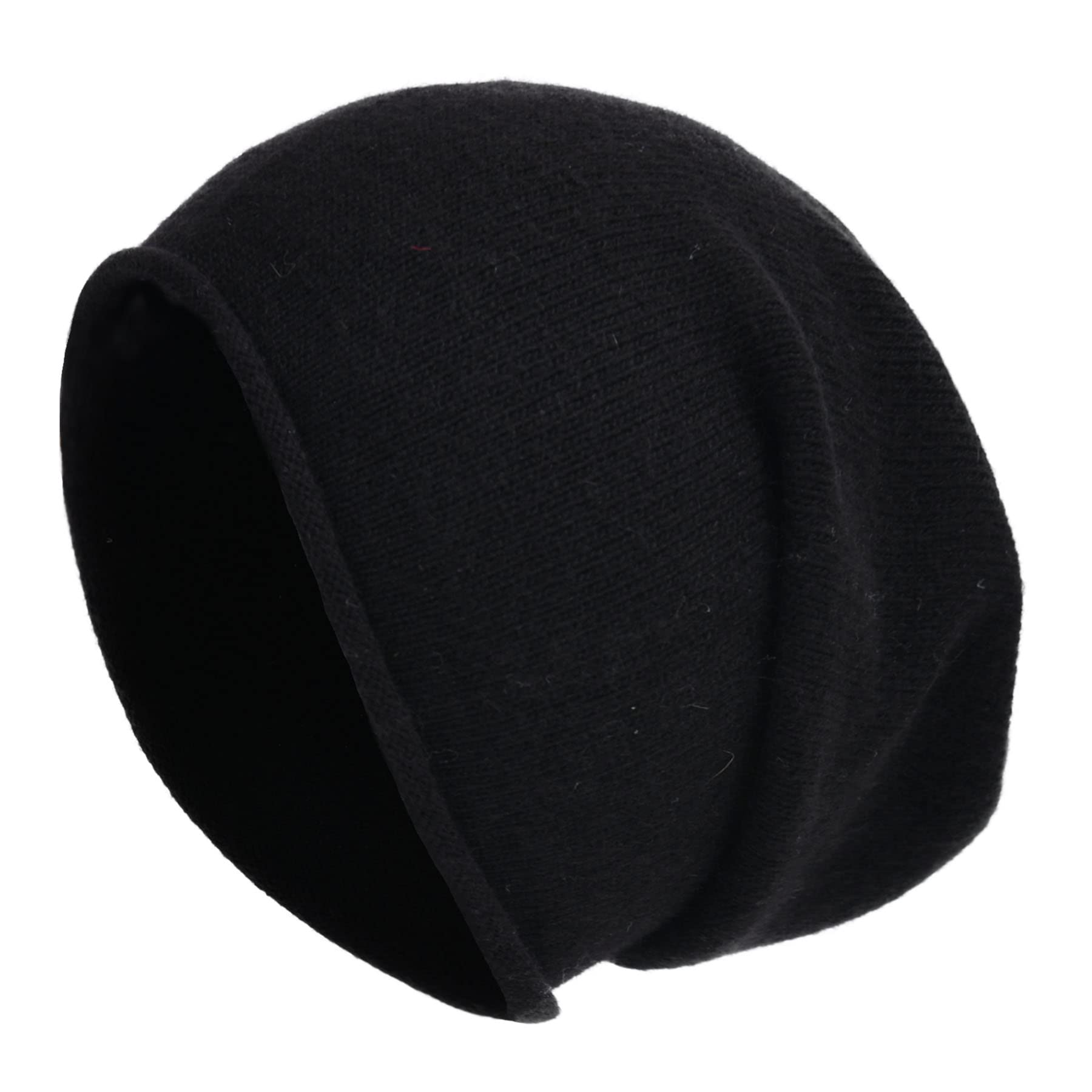jaxmonoy Winter Knit Beanie Hats for Women ,Cashmere Wool Blend Warm Soft Skully Knitted Slouchy Beanies Cap Hat - Black