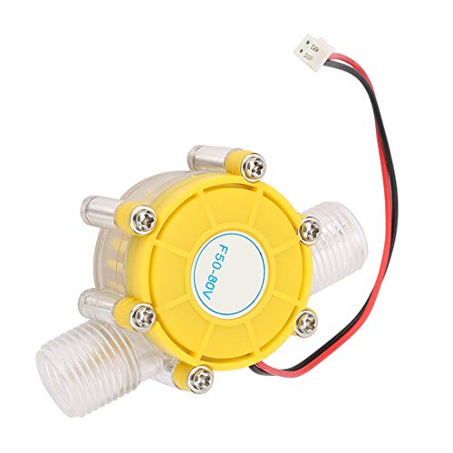 Oumefar Micro Water Turbine Generator DC Manual Small Hydroelectric Male Thread Water Power Hydropower Yellow Power Generation Device DC Water Flow Pump (80V )