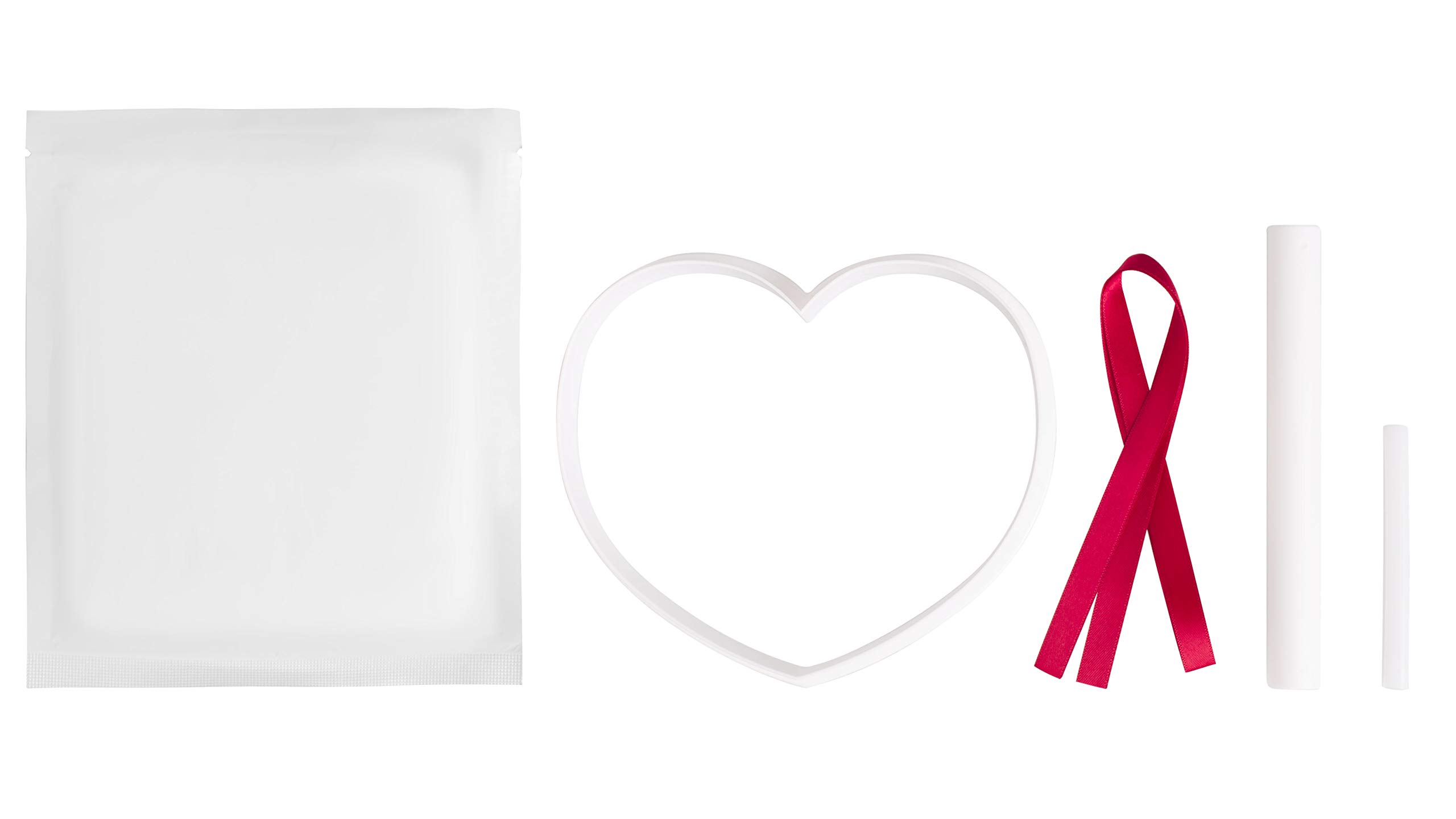 Kate & Milo DIY Personalized Baby's Handprint or Footprint Christmas Heart Ornament, No Bake Baby Holiday Craft, White