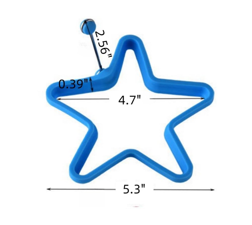 WHTCHSU Silicone Star shape Pancake/Egg Rings, 1 Pieces, Blue