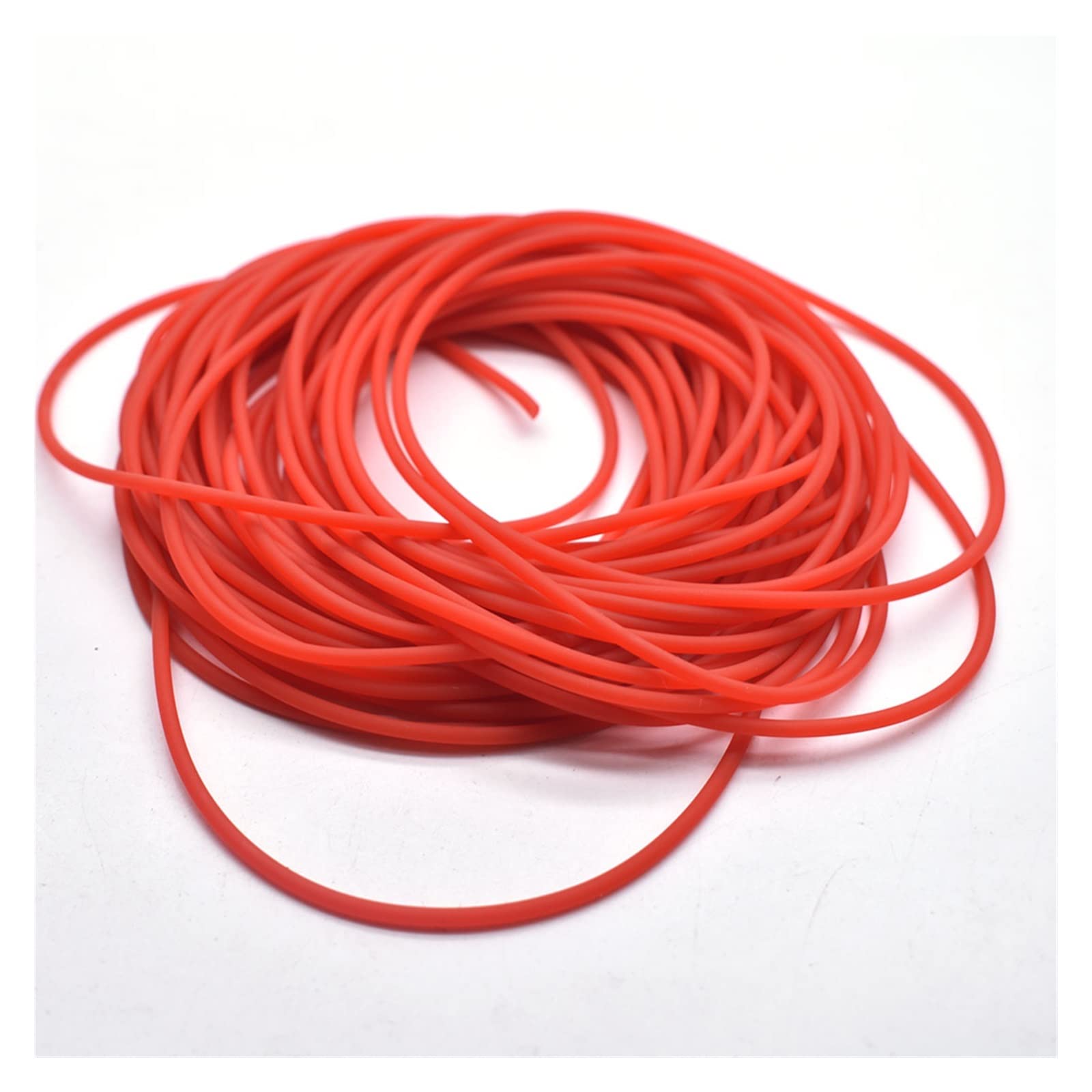 MEFESE 10 Meters Diameter 2mm Solid Elastic Rubber Line Natural Clolor and Red Color Fishing Rope