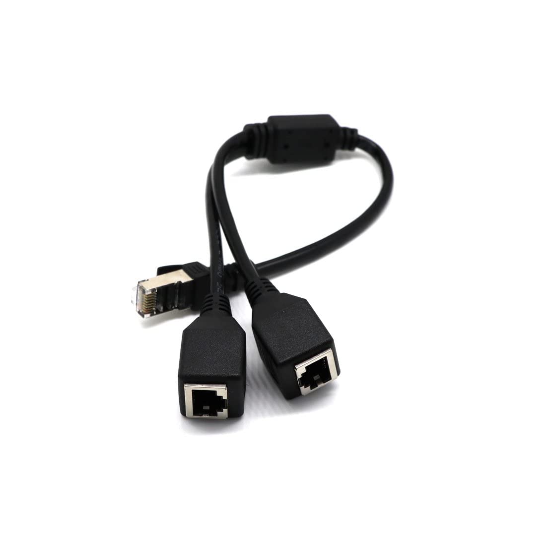 RJ45 Ethernet Splitter Adapter, Yeworth RJ45 1 Male to 2 Female LAN Network Splitter Y Port Cable Support Cat7 Cat6 Internet Networking Extension Cord