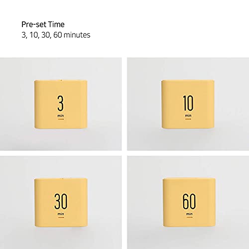 mooas Multi Cube Timer White(5,15,30,60 Minutes) & Yellow(3,10,30,60 Minutes) Bundle, Clock & Alarm, Time Management, Time for Studying, Cooking and Workout, Kids Timer