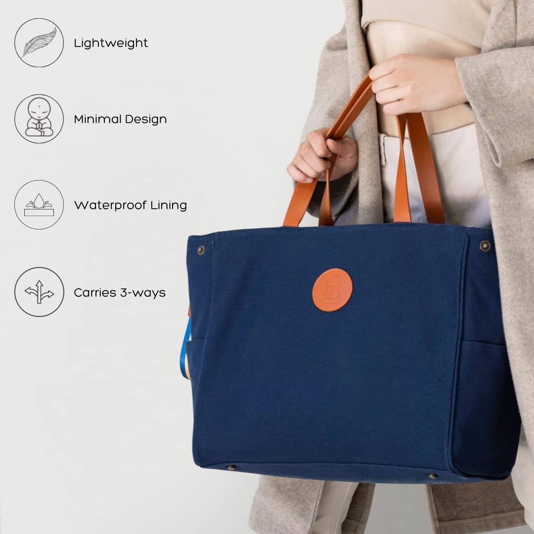 PETITEMONK Diaper Bag Tote, Large Capacity Baby Nappy Bag, Lightweight Spacious Multifunction Travel Baby Bag with Washable Changing Pad, Unisex Design