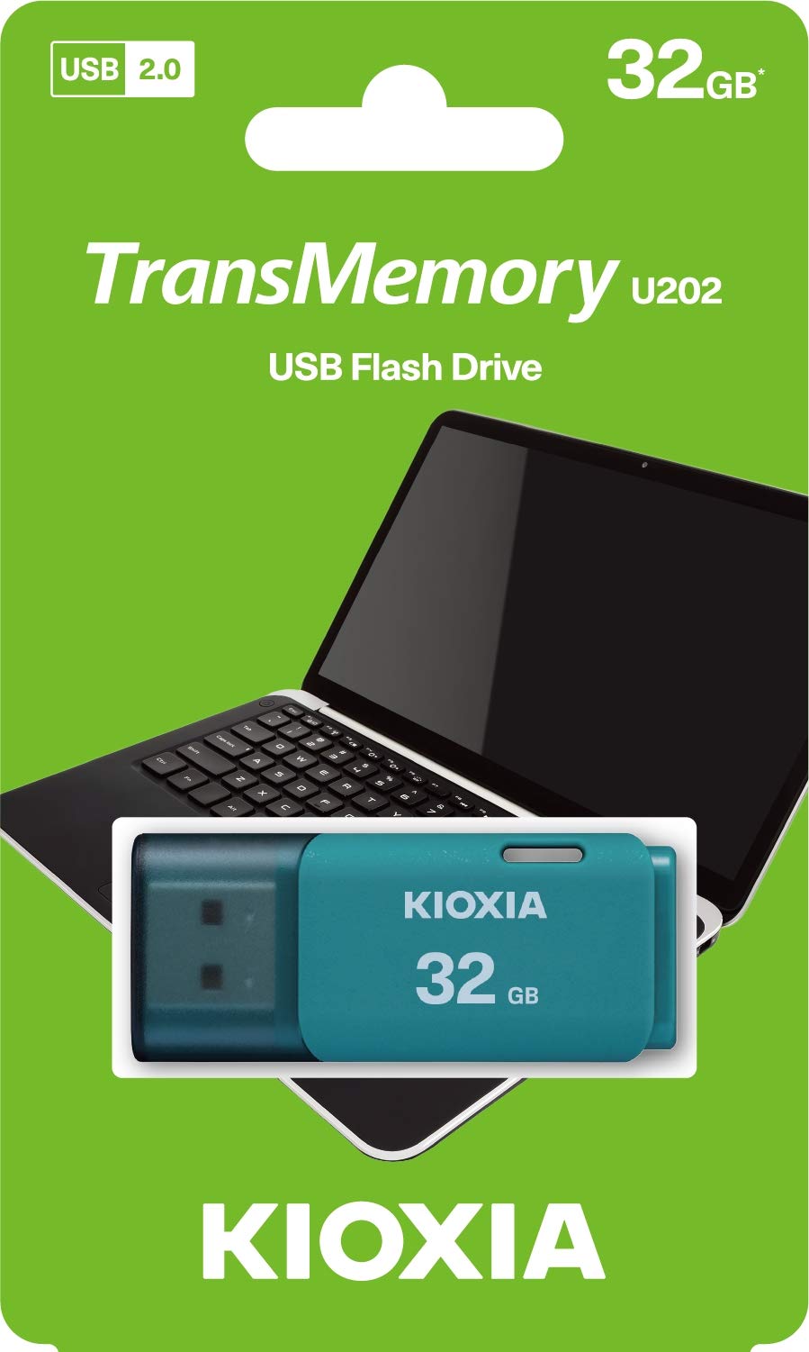 Kioxia U202 TransMemory 32GB USB2.0 Flash Drive Portable Data Disk USB Stick Light Blue LU202L032GG4