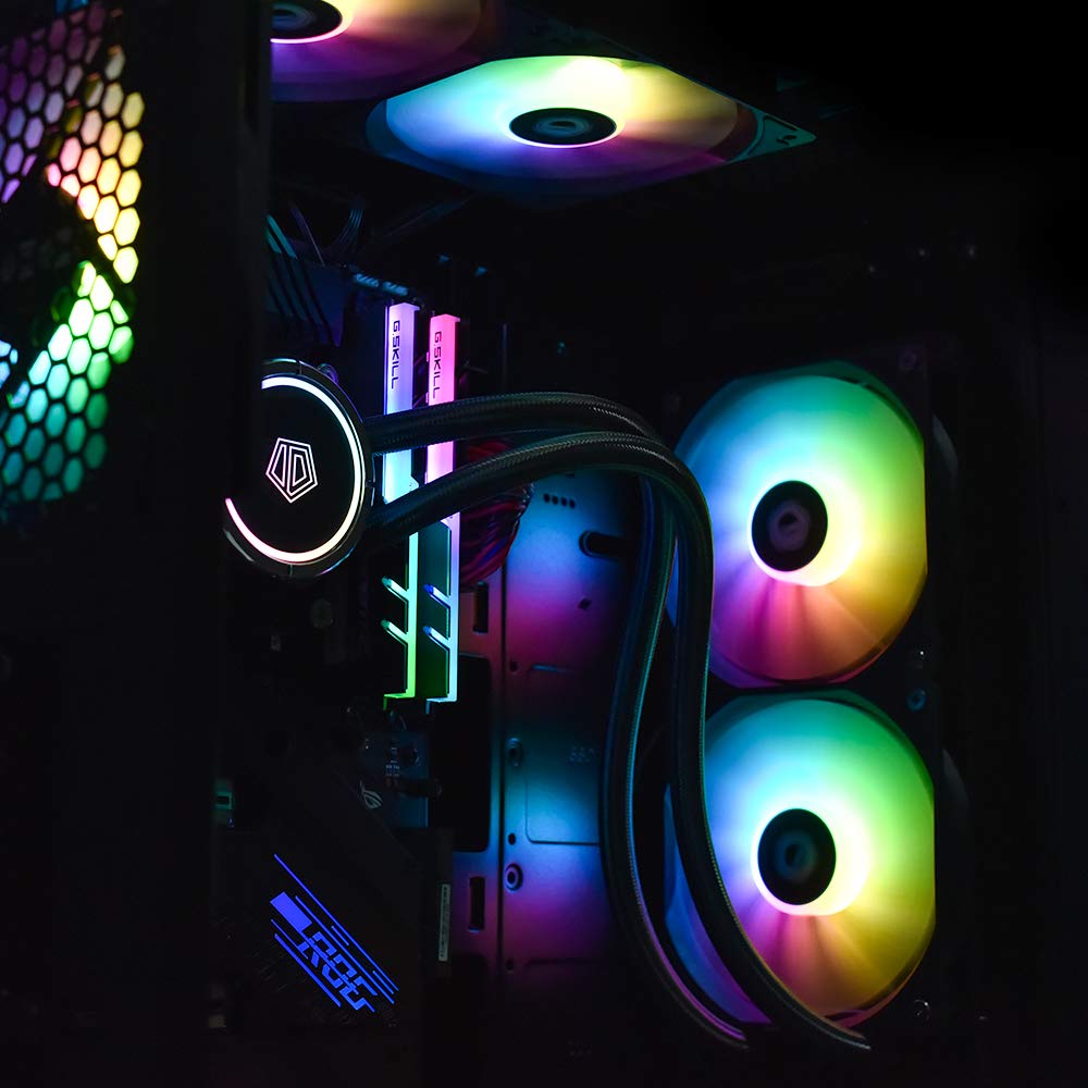ID-COOLING ICEFLOW 240 ARGB CPU Water Cooler 5V 3-PIN Connector 2-in-1 240mm Addressable RGB Fan 240mm CPU Liquid Cooler, Cable Management AIO Cooler, Intel 115X/2066, AMD AM4/AM5