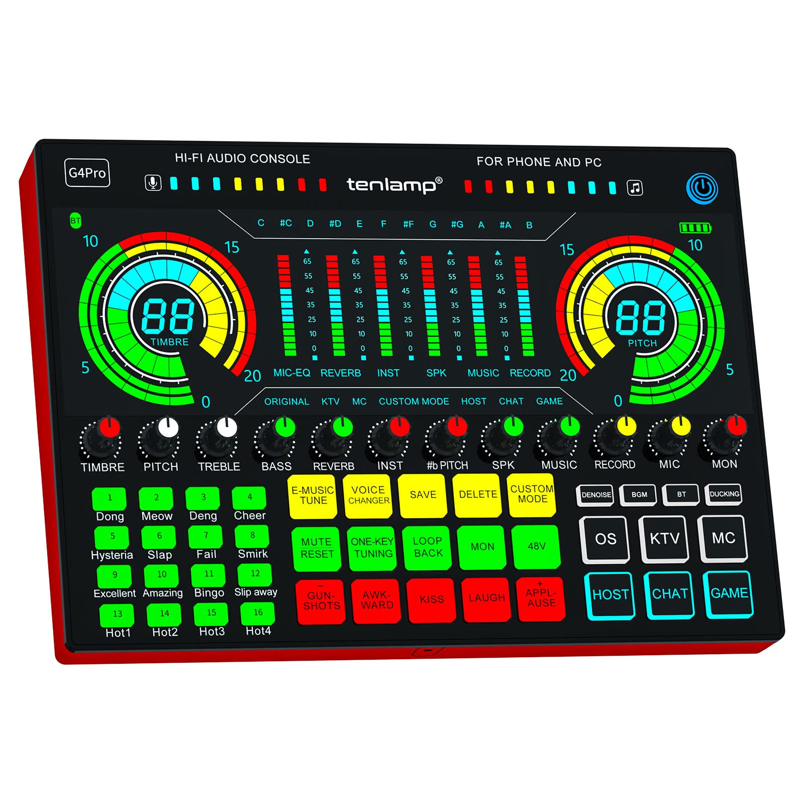 Podcast Equipment Bundle Audio Interface with Mixer, tenlamp Audio Mixer with Sound Board