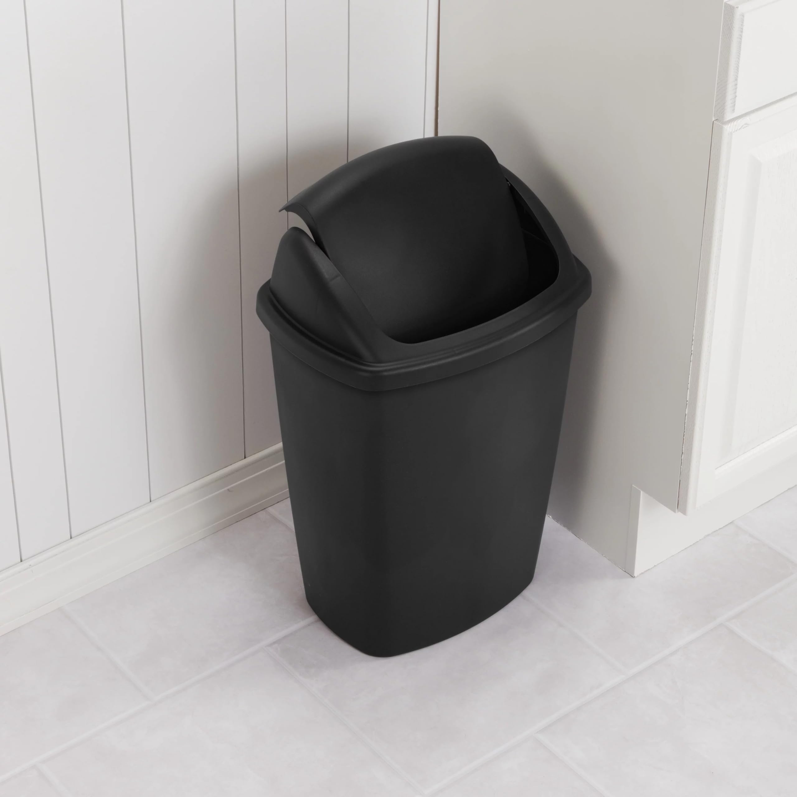 YLMZA 7.5 Gal. Wastebasket Plastic, Black