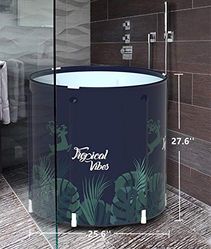 Portable Foldable Bathtub, Separate Family Bathroom SPA Tub, Soaking Standing Bath Tub for Shower Stall, Efficient maintenance of temperature, Ideal for Hot bath ice bath(A)