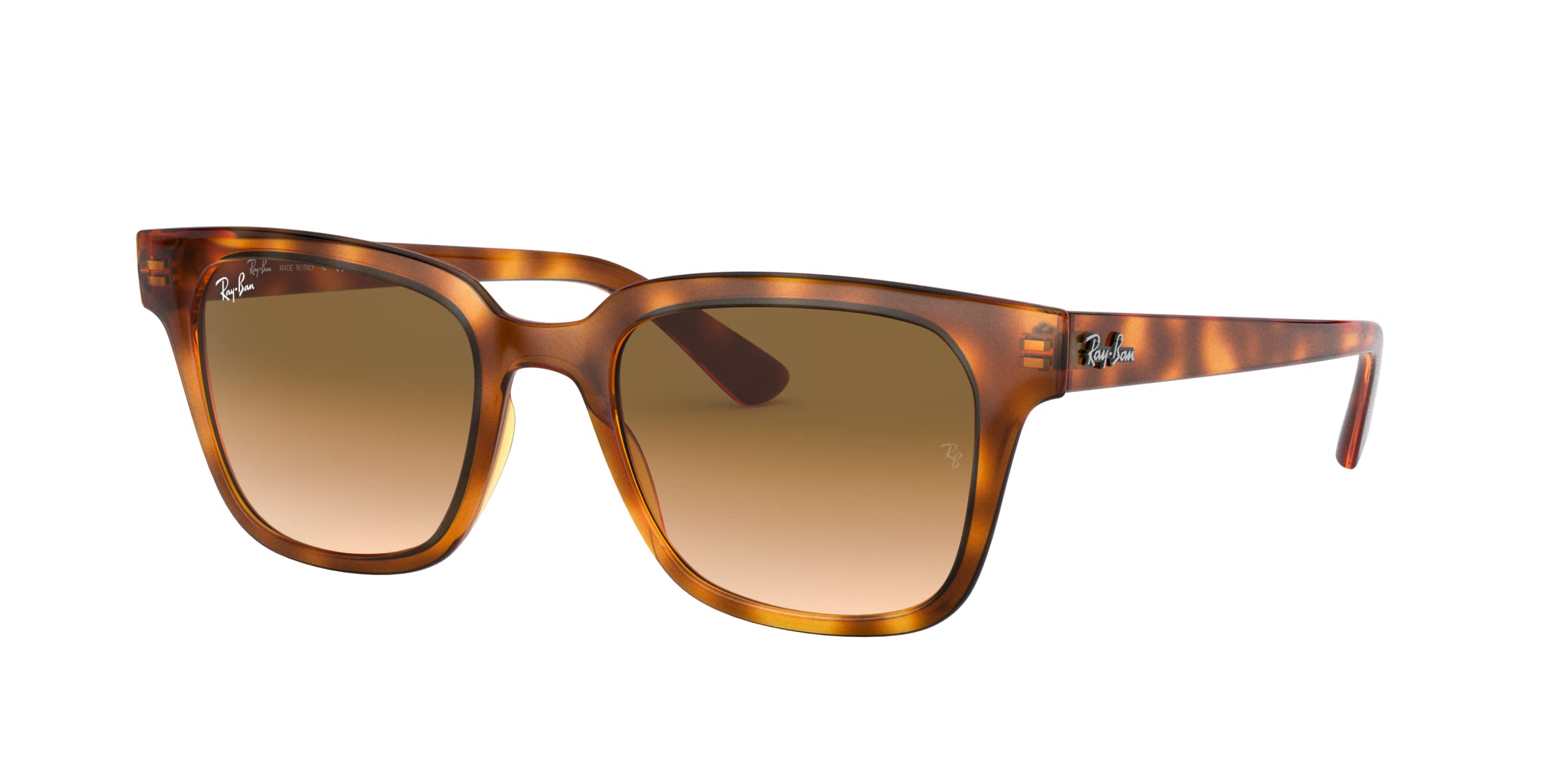 Ray-Ban Rb4323 Square Sunglasses, Yellow Light Havana/Clear Gradient Brown, 51 mm