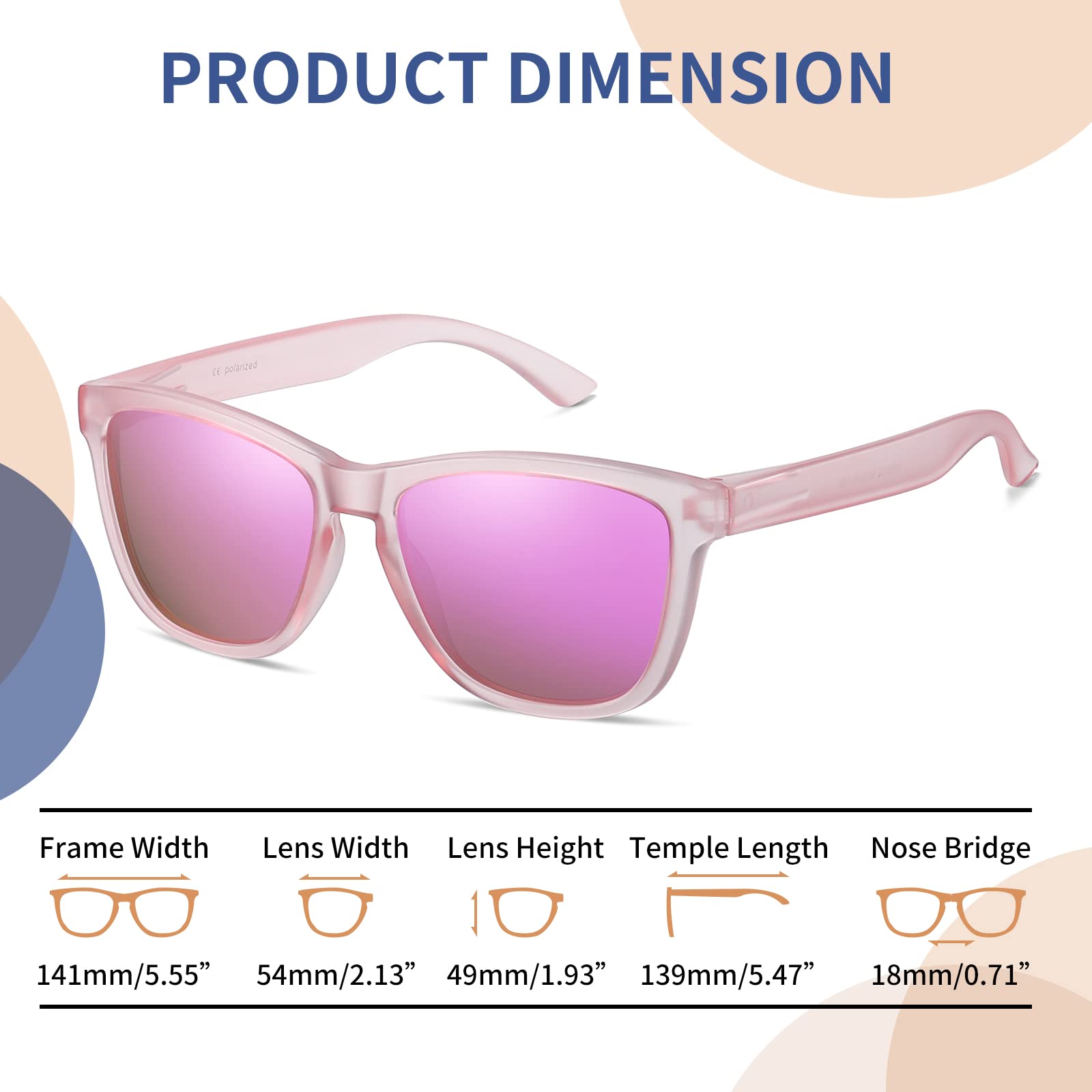 Polarized Sunglasses for Women Men Classic Retro Designer Style Fashion UV400 Protection