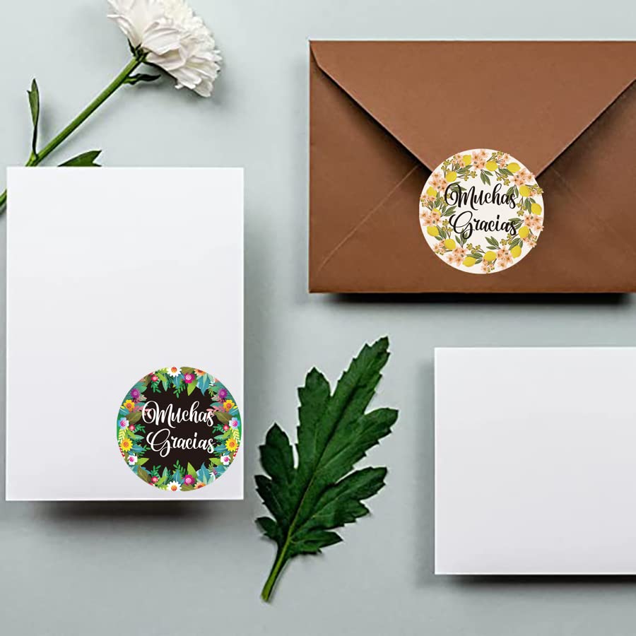 Spanish Thank You Stickers | Muchas Gracias | Etiquetas de Agradecimiento - 480pcs,1.5"