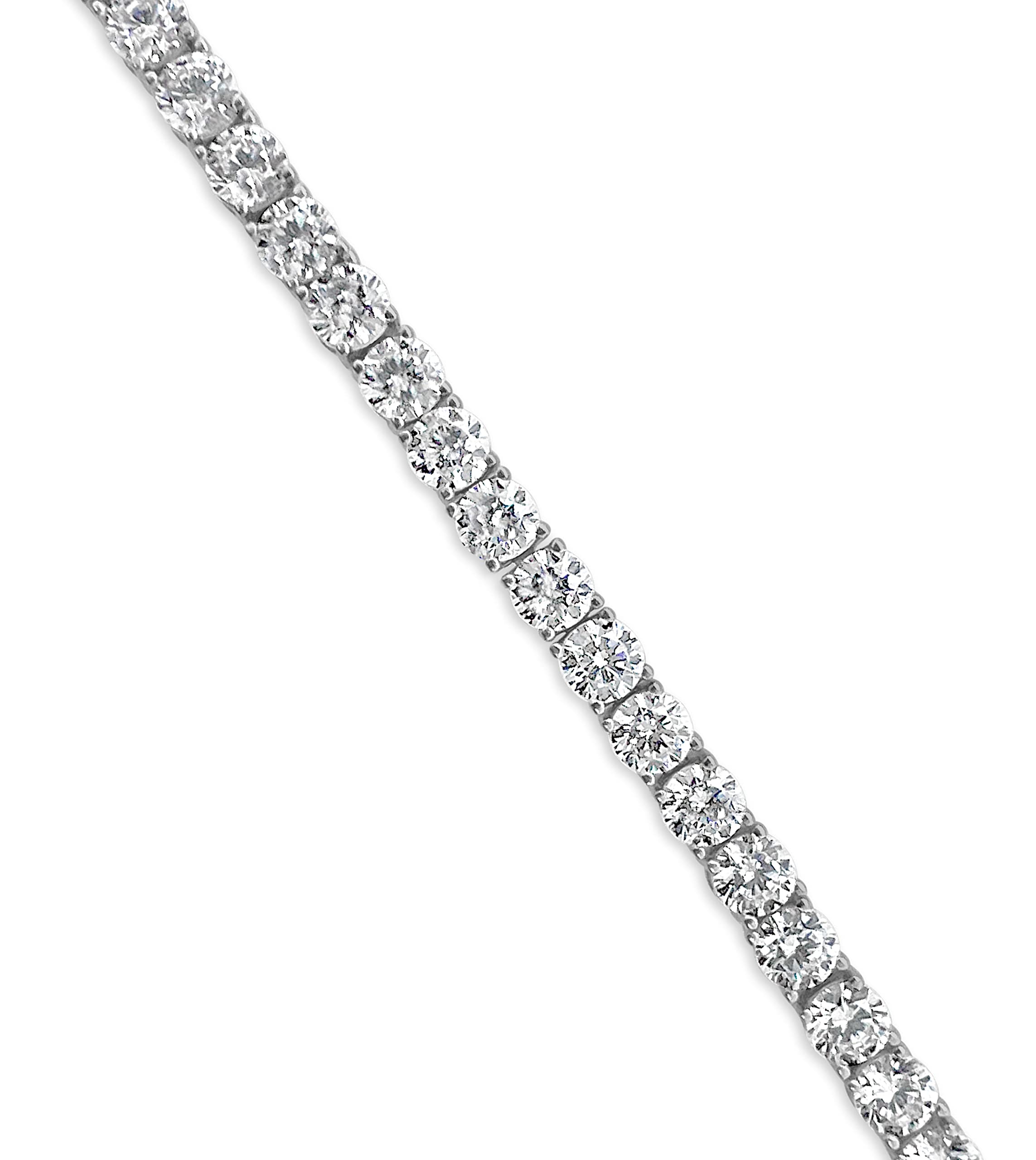 Olive & Chain Diamond CZ Tennis Bracelet, 925 Sterling Silver, Unisex Men’s Women’s