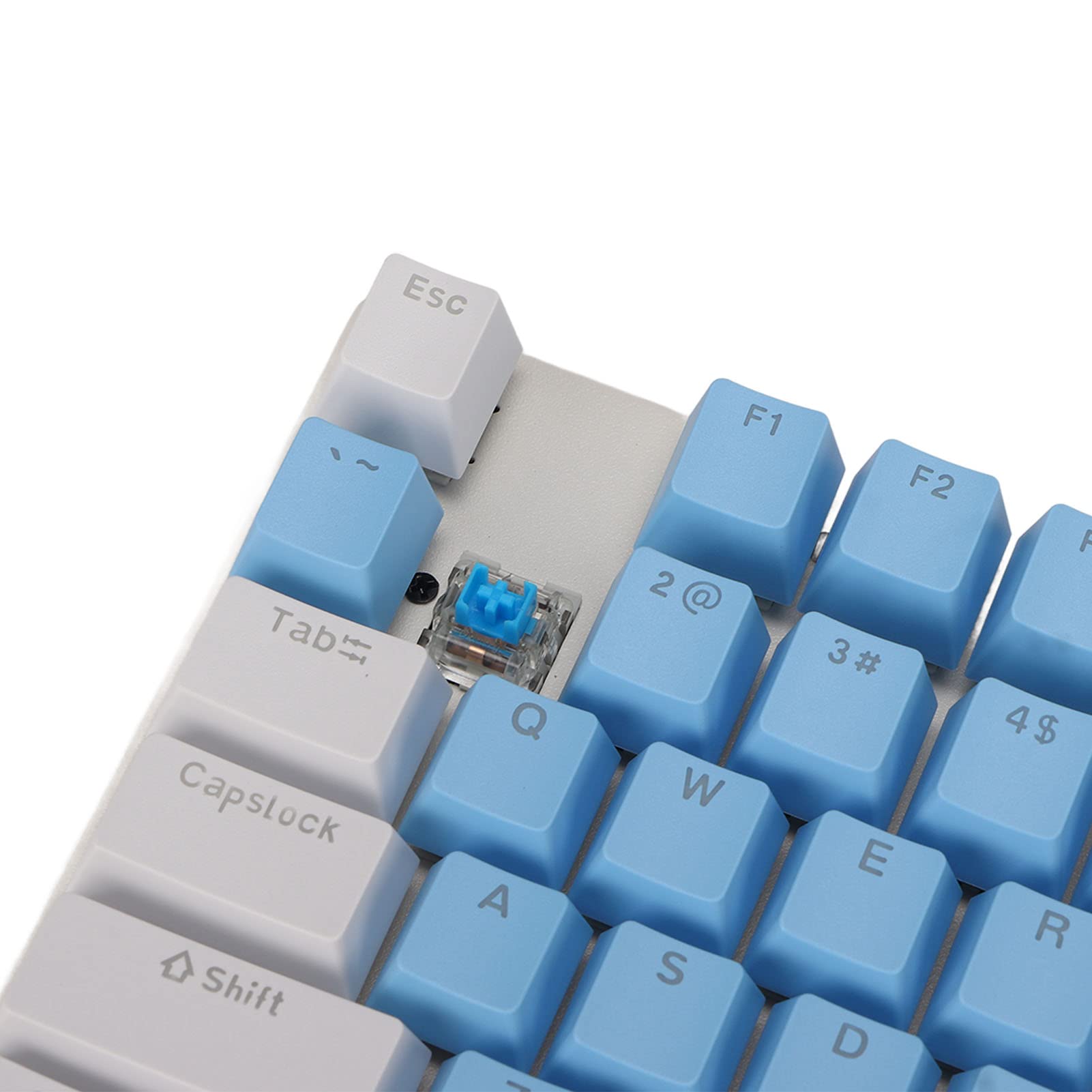 Pomya 104 Keys Gaming Mechanical Keyboard, Blue Switch RGB Scratch Resistant Gaming Keyboard for Win, Wearproof Mechanical Keyboard for PC, Notebook(White Blue)