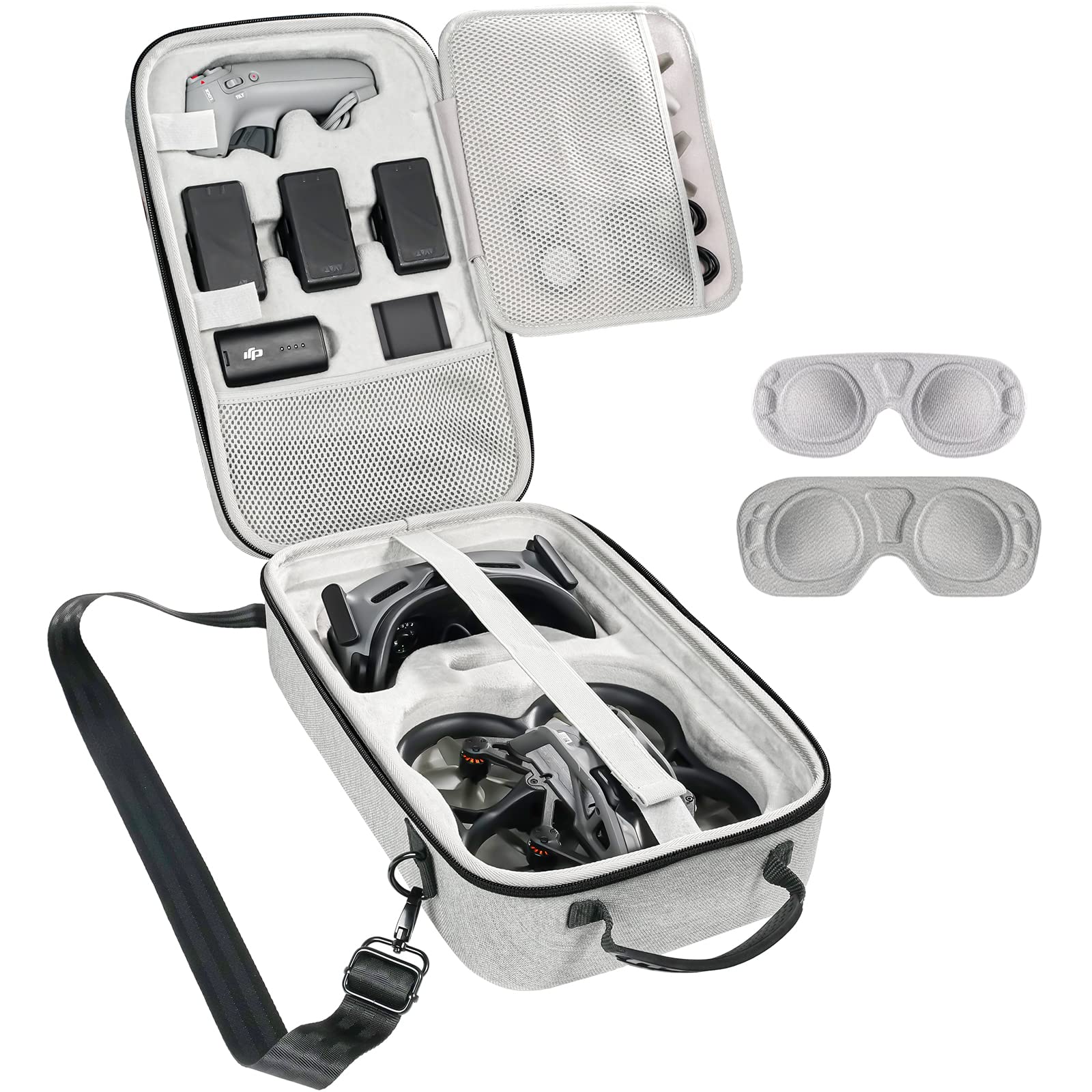ProCase Travel Carrying Case for DJI Avata Pro-View Combo/Fly Smart Combo FPV, Portable Hard Carry Cover Organizer Bag for DJI Avata Drone, Fly More Accessories -Grey