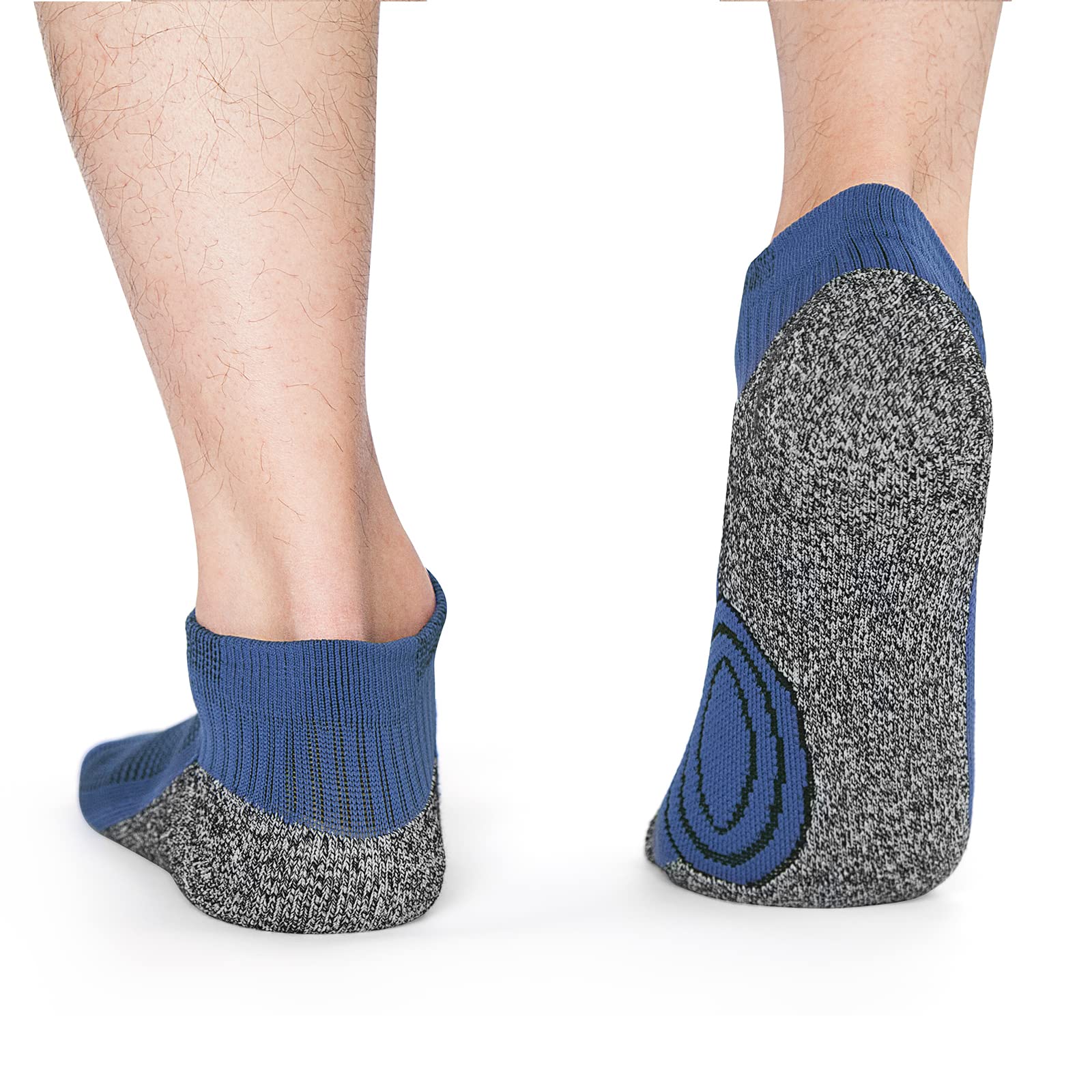 NUHEEL Mens Ankle Socks Athletic Cushioned Breathable Low Cut Compression Running Sock with Arch Support Multicolor 5 Pairs