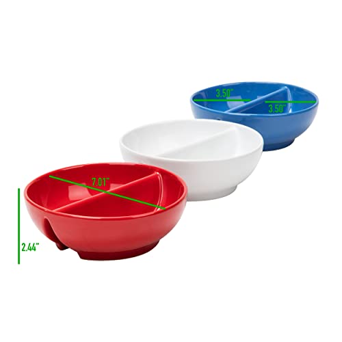 Mind Reader Of Ceramic Anti-Soggy Cereal Bowl - Microwave Safe, Also Great For Ice Cream & Topping, Yogurt & Berries, Fries & Ketchup, 7.01" x 7.01" x 2.44", Multicolor, 3 Pack