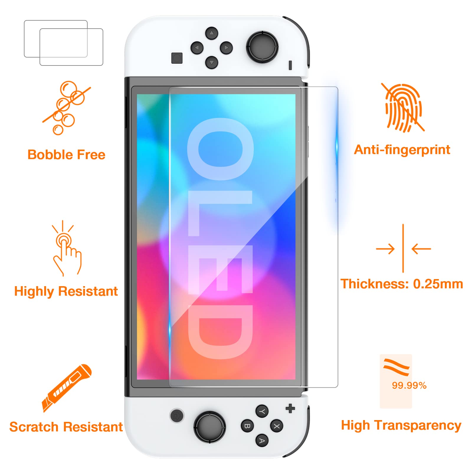 Mooroer Switch OLED Accessories Bundle 27 in 1 for Nintendo Switch OLED Model 2021, Gift Kit for OLED Carrying Storage Case, Dockable Protective Case Covers, Screen Protector, Joycon Grip & More