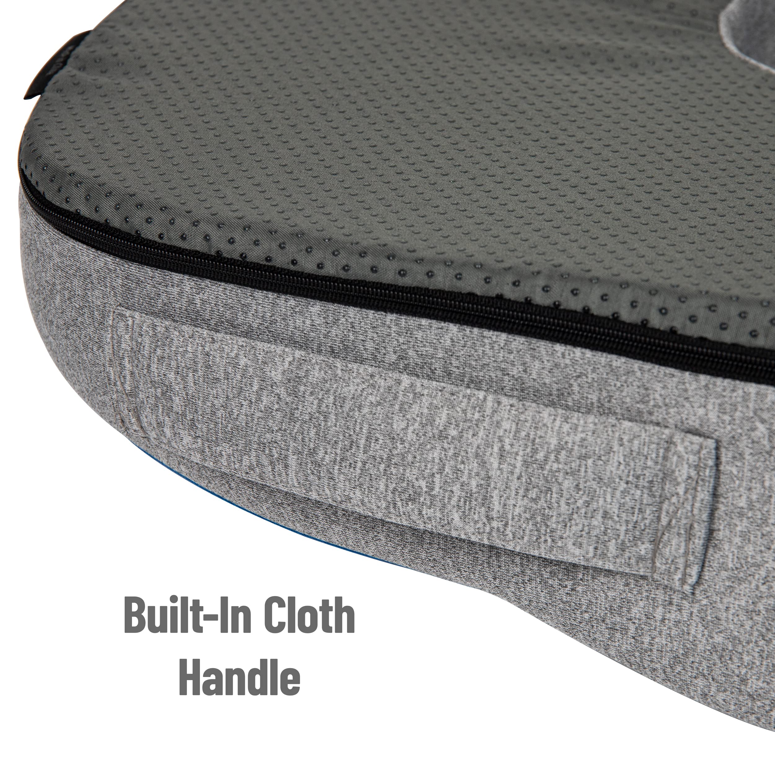 Mind Reader Office Chair Cushion, Ergonomic, Orthopedic, Portable, Car, Memory Foam, 18.25" L x 14.25" W x 2.75" H, Blue/Gray