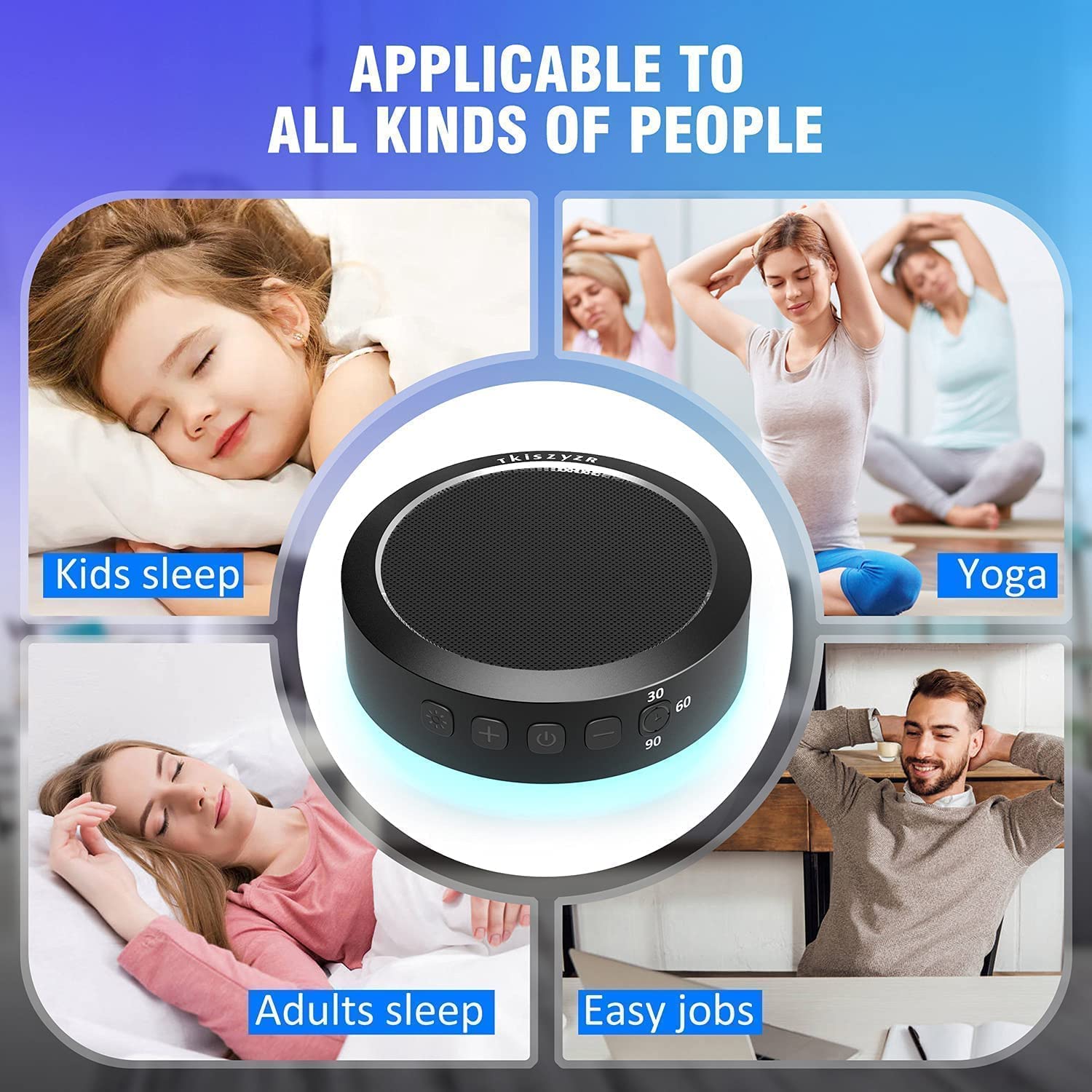 Portable White Noise Machine, Travel Mini Sound Machine with 26 Soothing Sounds and 7 Night Lights,Sound Machine for Kids & Adults