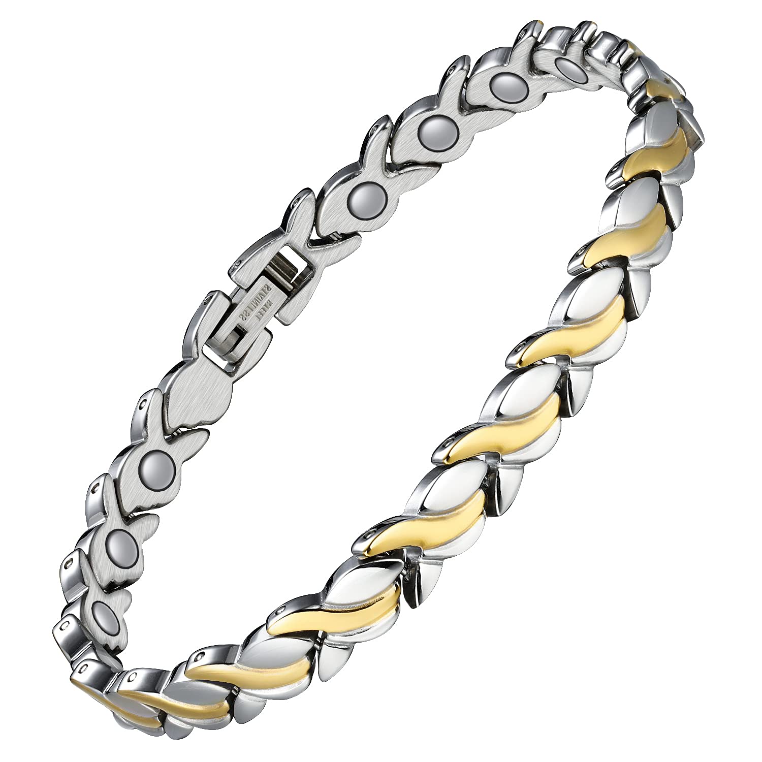 Jecanori Magnetic Bracelets for Women, Ultra Strength 3500 Gauss Magnet Bracelet, Mermaid Titanium Steel Bracelets Jewelry Gifts for Women with Sizing Tool
