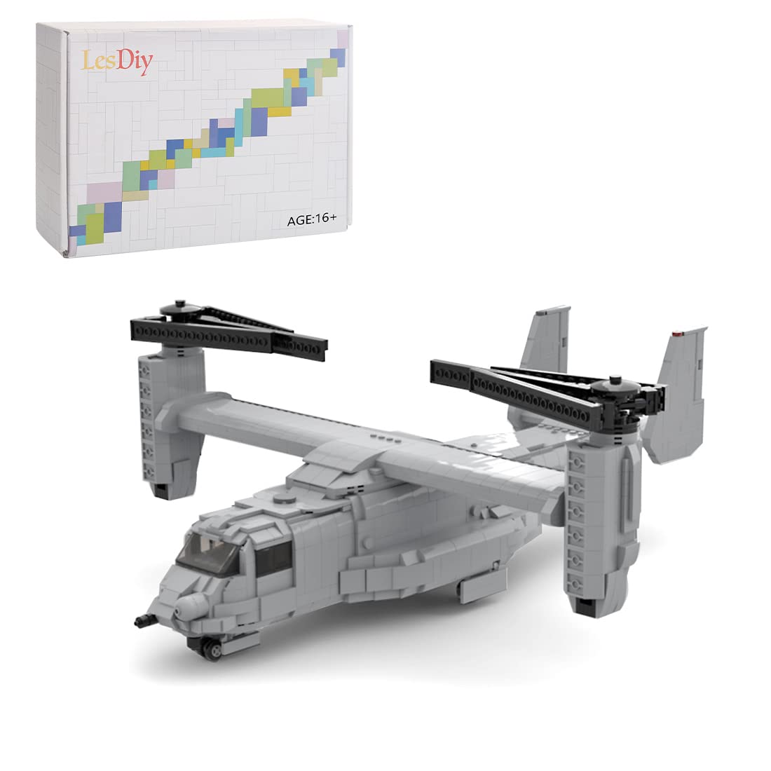 Ottima MOC-85595 V-22 Military Helicopter Model Sets, Military War Aircraft for Kids Compatible with Lego Technic Creator - 1608Pcs