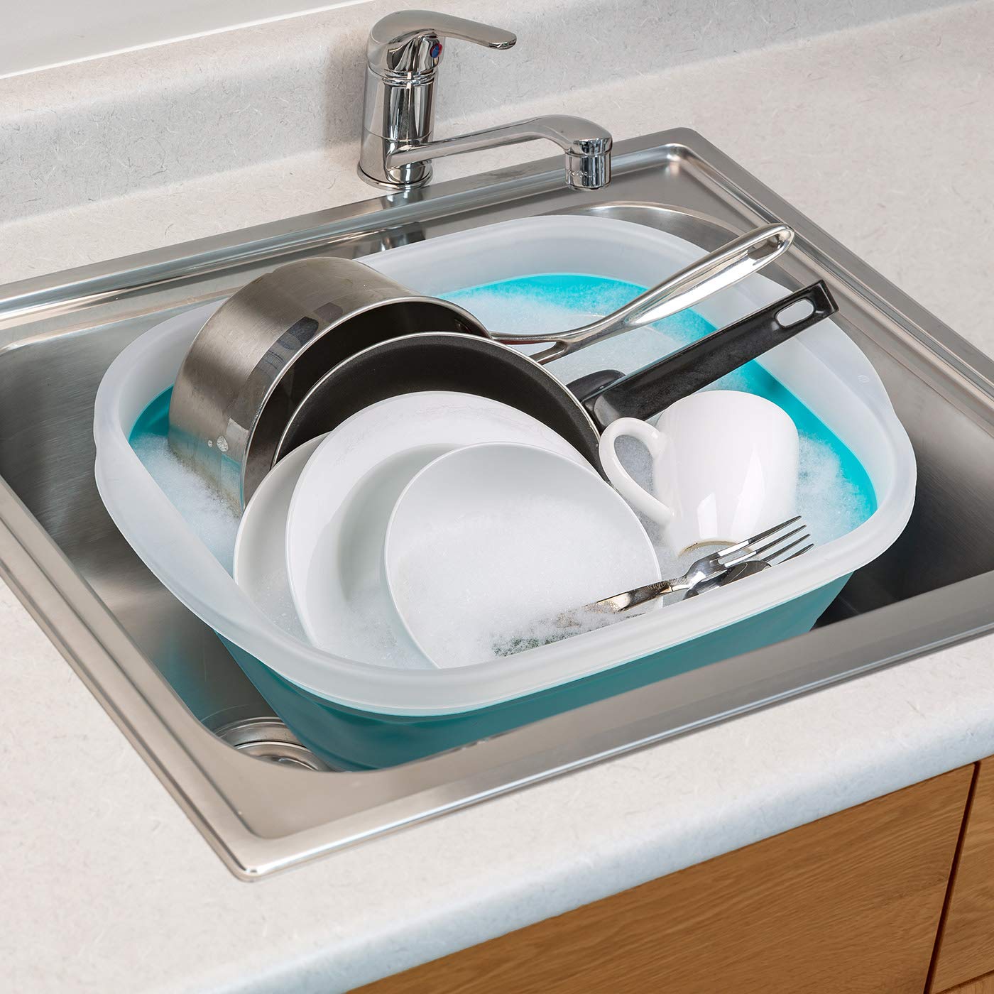 PrepWorks Large Collapsible Tub, Turquoise