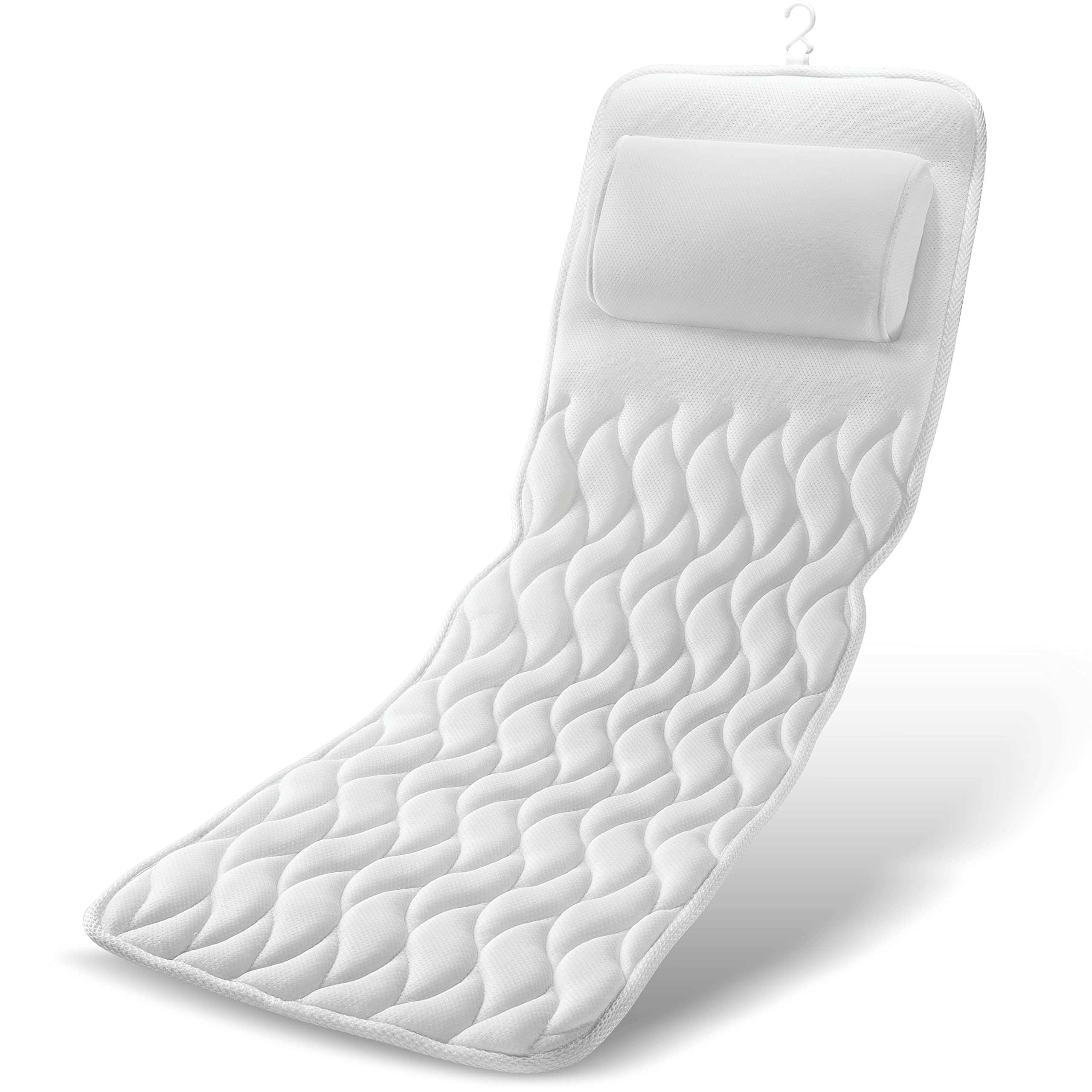 PEULEX Comfort Bath Pillow for Tub, Bath Pillow for Neck Back Support with Strong Suction Cups & Hook, Soft Bath Pillow for Luxury Bath, Hot Tub Bathtub Pillow Made with Soft Mesh, Great Gift for Wife